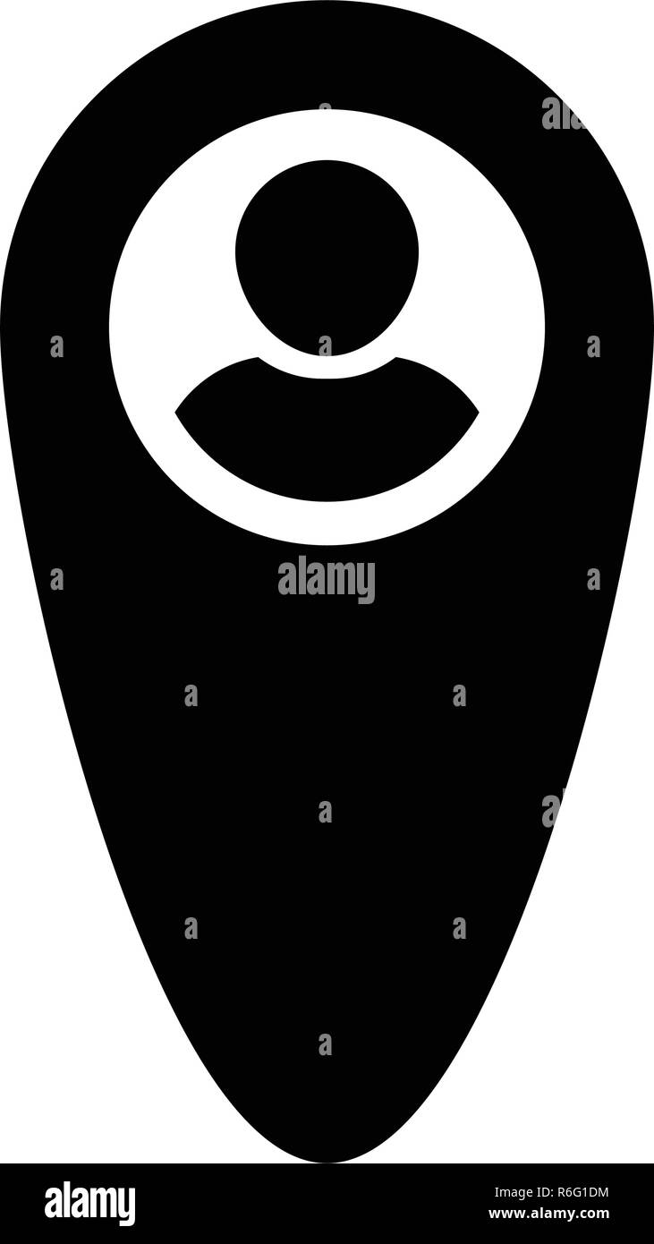 Gps user icon vector male person profile avatar with location map ...