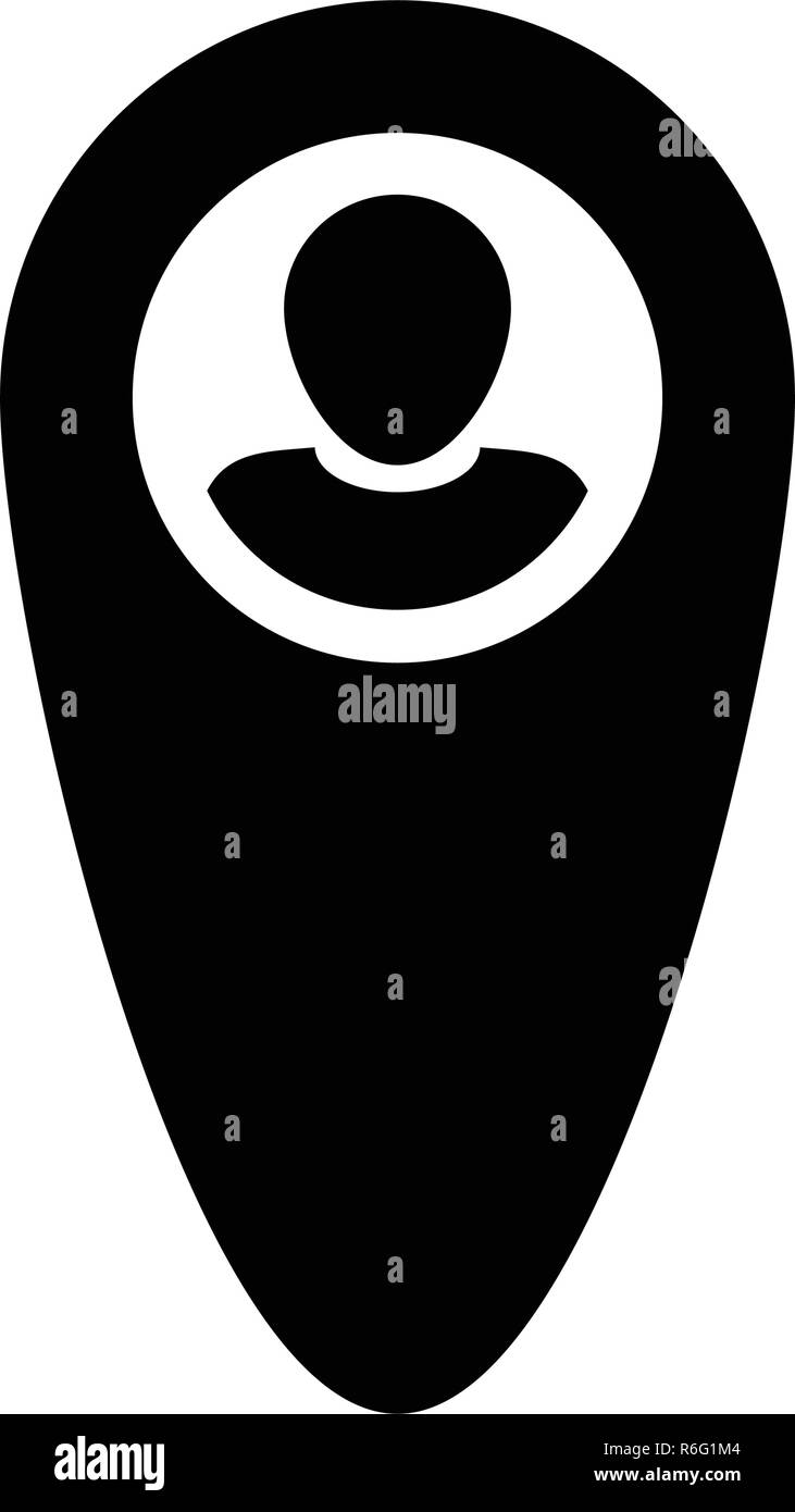 Navigation icon vector male user person profile avatar with location ...