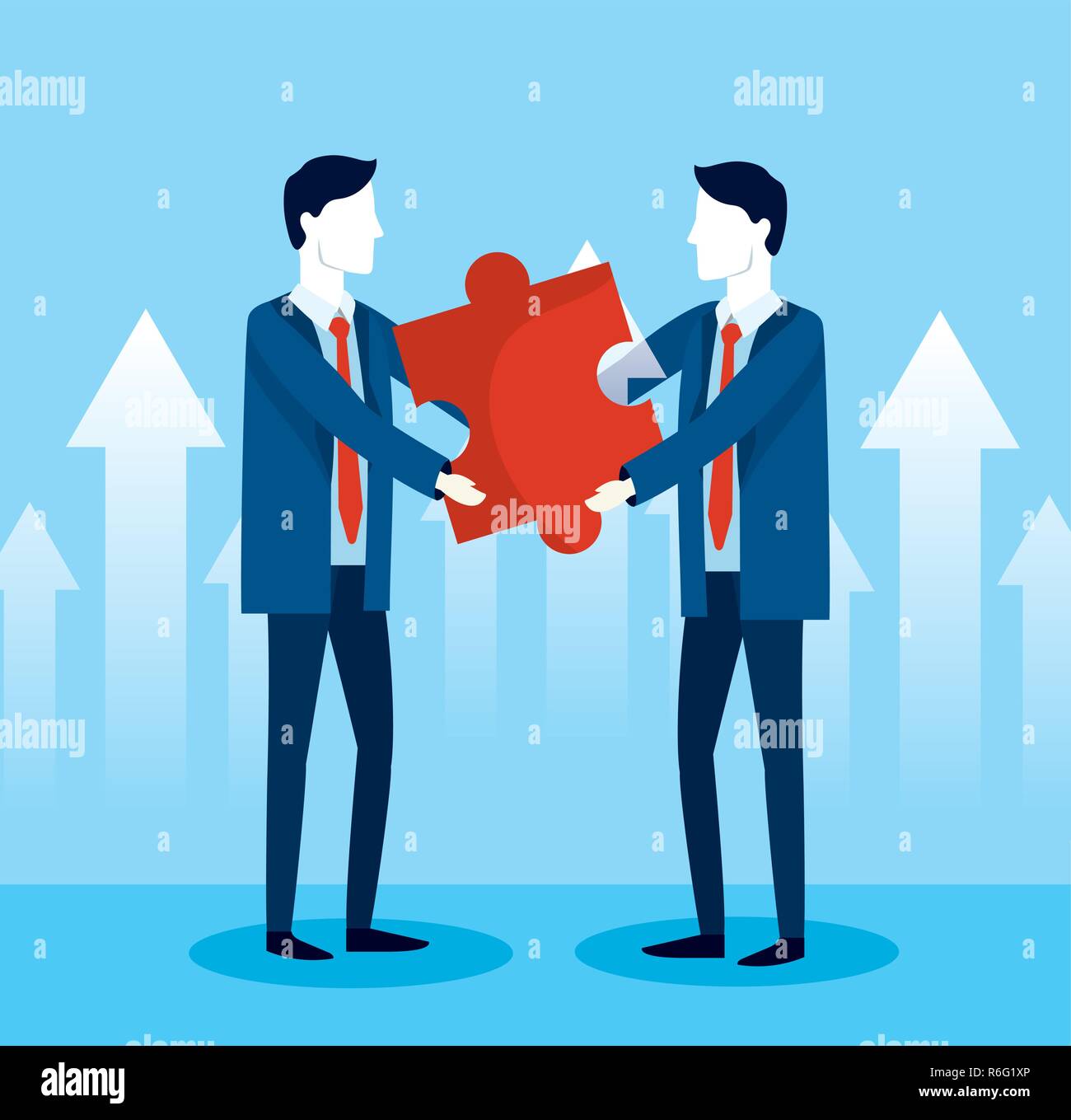 professional businessmen with puzzle strategy idea Stock Vector Image ...