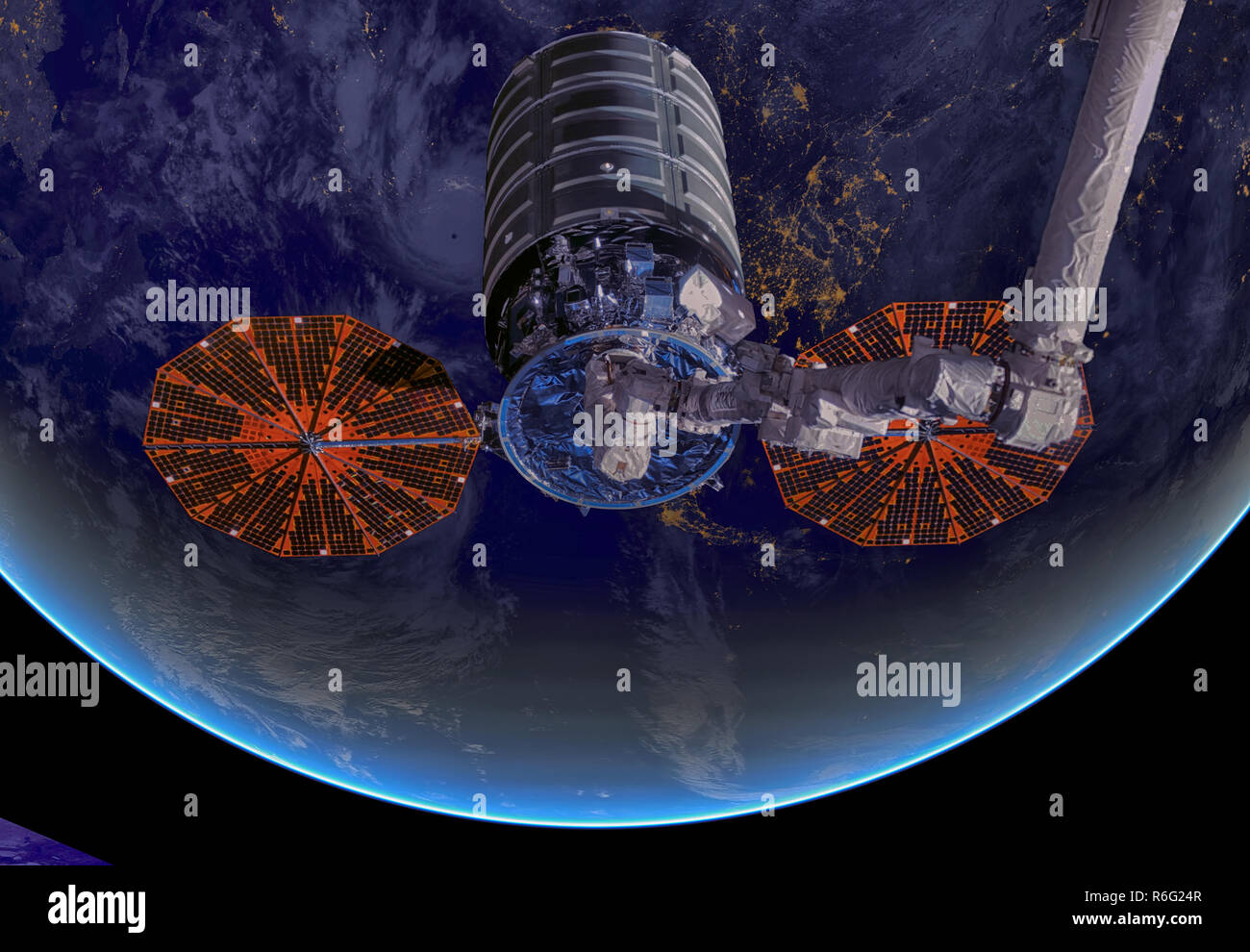 The Cygnus spacecraft in open space Stock Photo - Alamy
