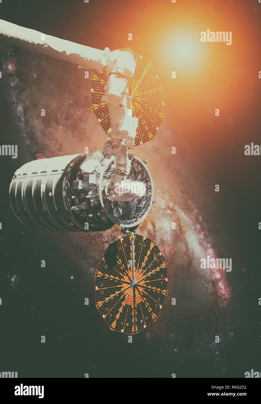 The Cygnus spacecraft in open space Stock Photo - Alamy