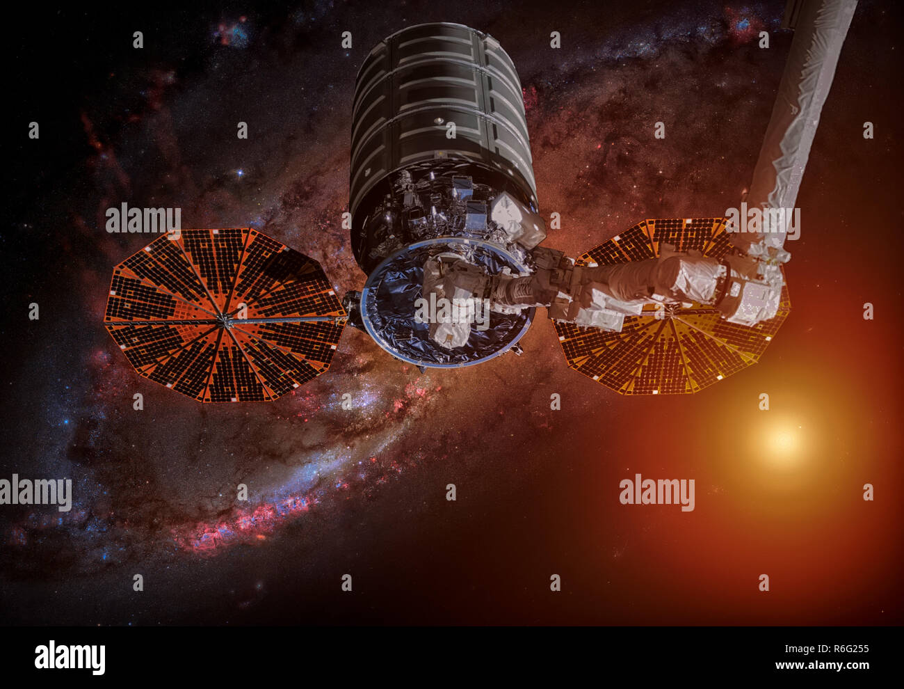 The Cygnus spacecraft in open space Stock Photo - Alamy