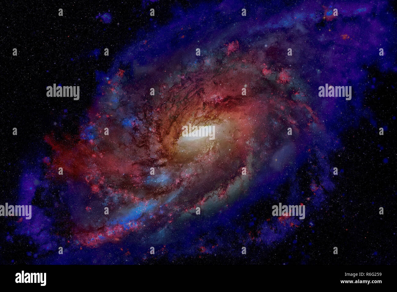 Spiral galaxy and nebula. Elements of this Image Furnished by NASA ...
