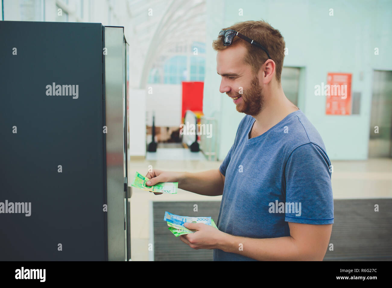Hand man insert card to ATM machine, Banking and Financial concept ...