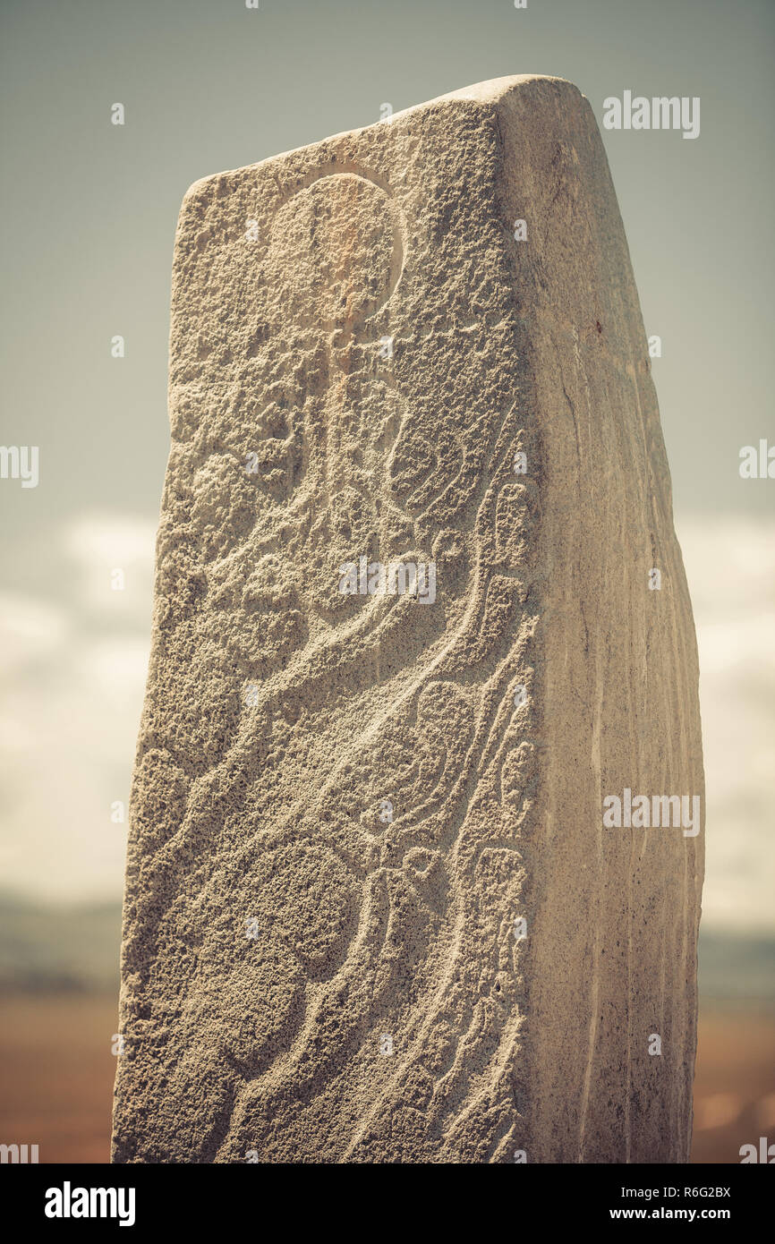 Deer stone in Mongolia Stock Photo - Alamy