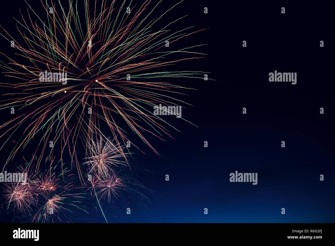 Abstract colored firework background with free space for text Stock ...