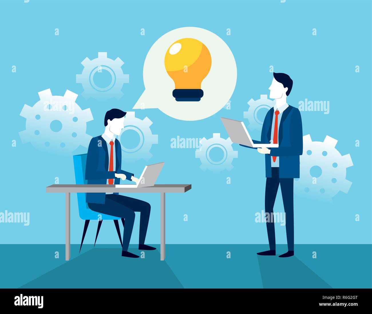 Businessman bulb plan chat Stock Vector Images - Alamy