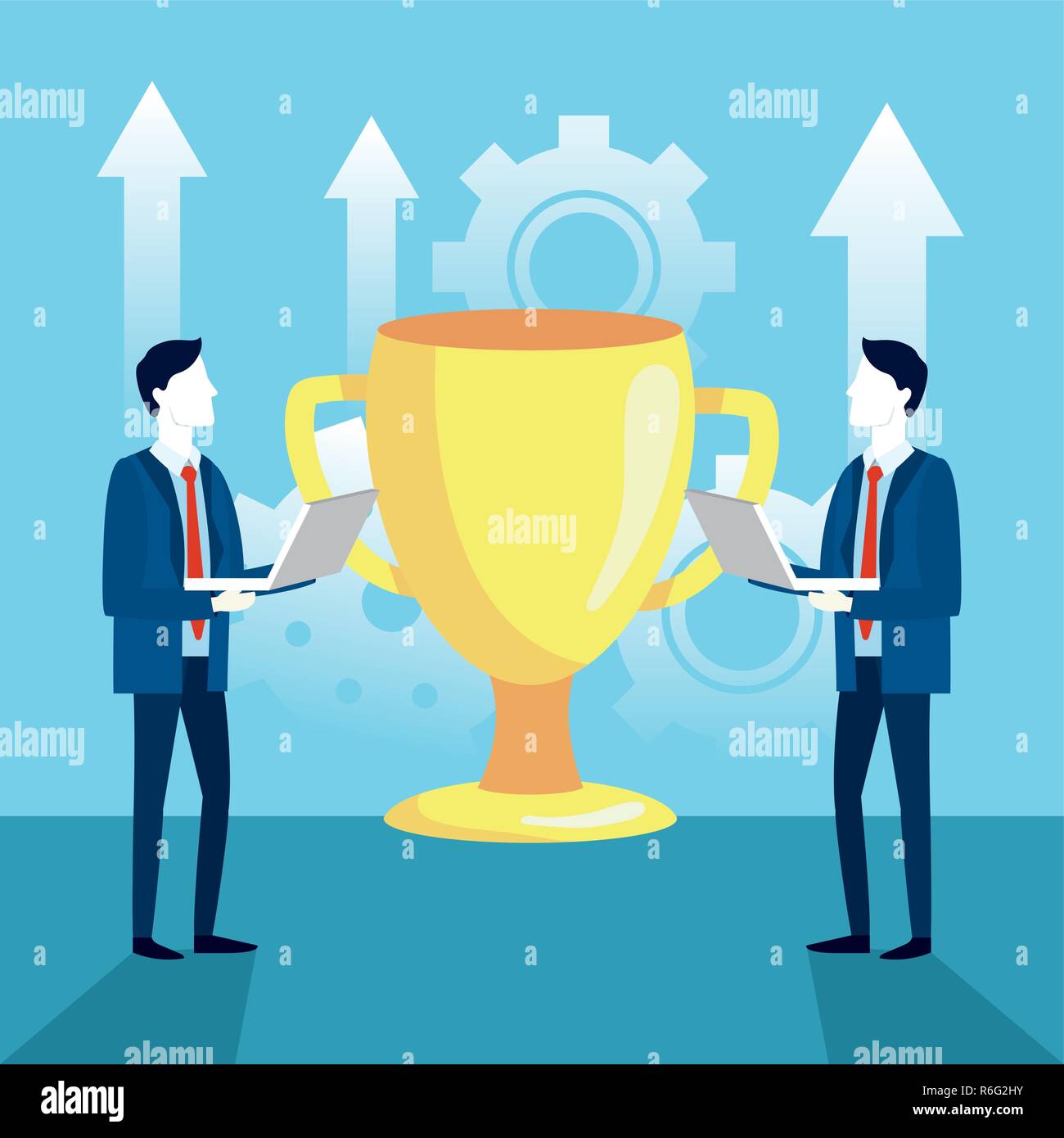 professional businessmen teamwork with cup strategy Stock Vector Image ...