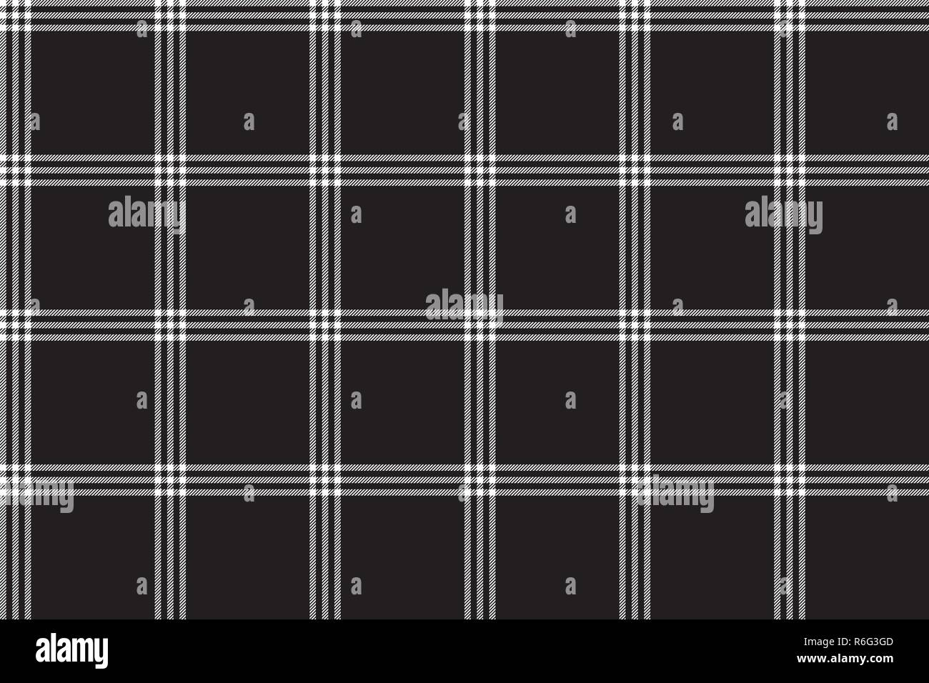 Black white check plaid fabric texture seamless pattern. Vector ...