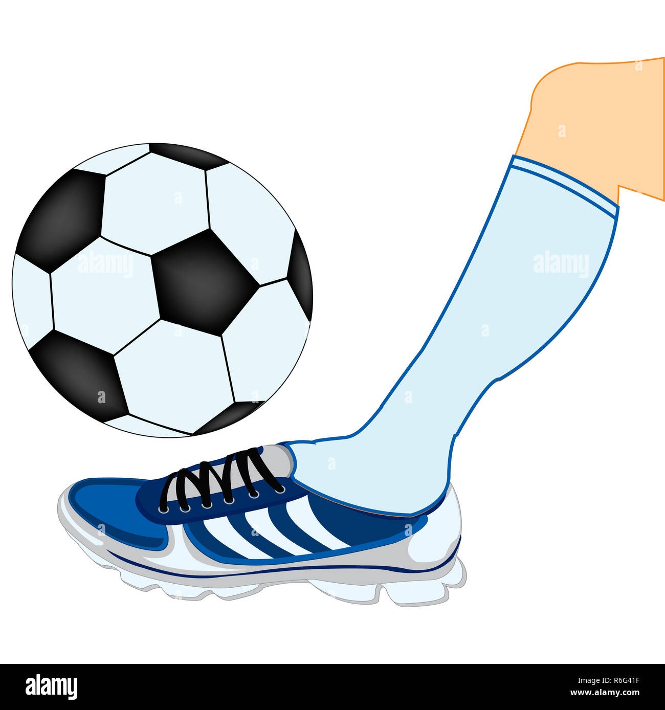 Leg of the soccer player with ball Stock Photo - Alamy