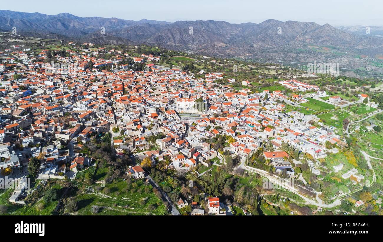 Aerial Pano Lefkara, Larnaca, Cyprus Stock Photo - Alamy