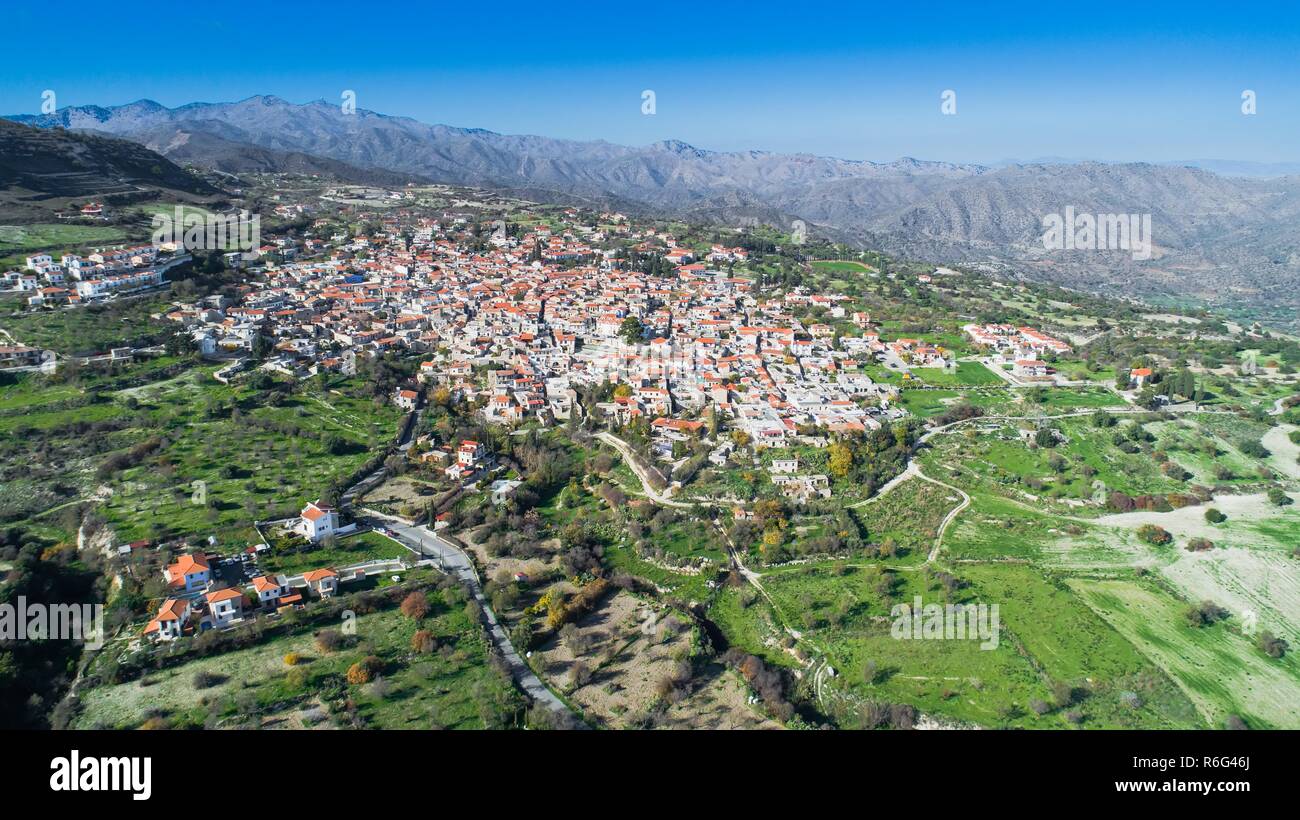 Aerial Pano Lefkara, Larnaca, Cyprus Stock Photo - Alamy