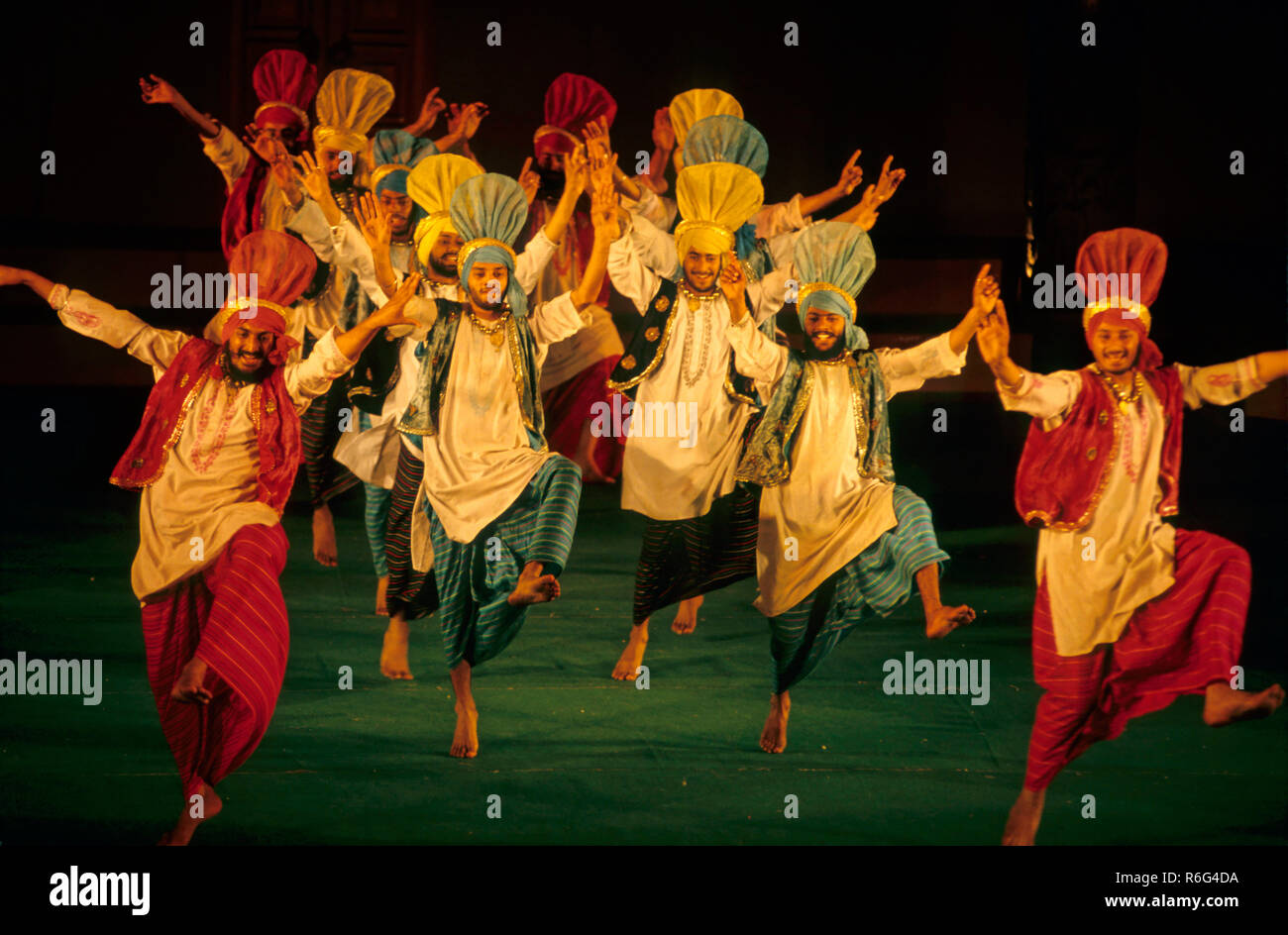 Bhangra folk dance, Punjab, India, Asia Stock Photo - Alamy