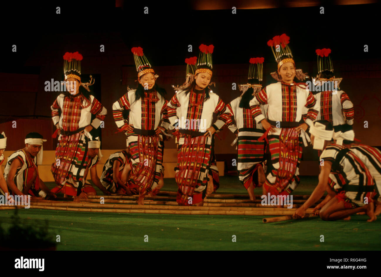 Cheraw dance, bamboo dancers, women dancing, folk dance, Mizoram, India ...
