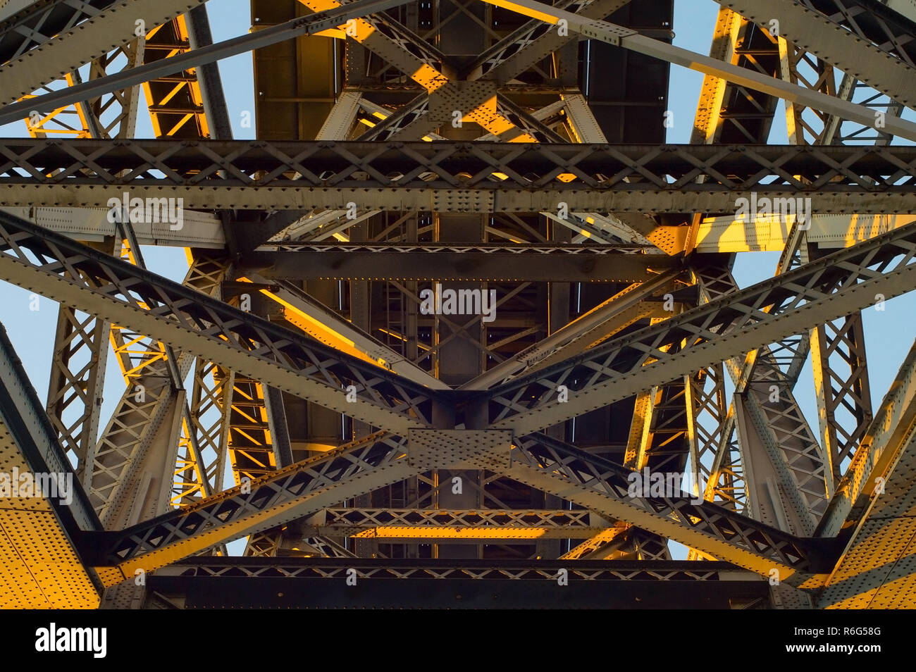 Metal bridge background Stock Photo - Alamy