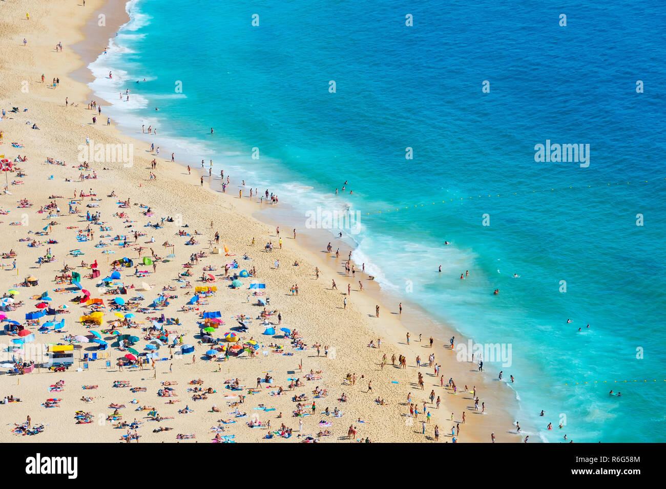 People at beach. Aerial view Stock Photo - Alamy