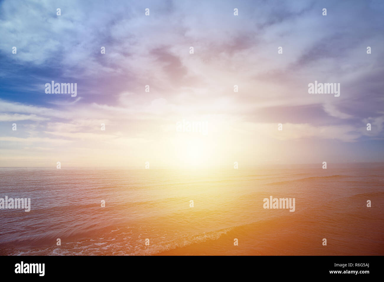 Beach with sunlight filter color style Stock Photo - Alamy