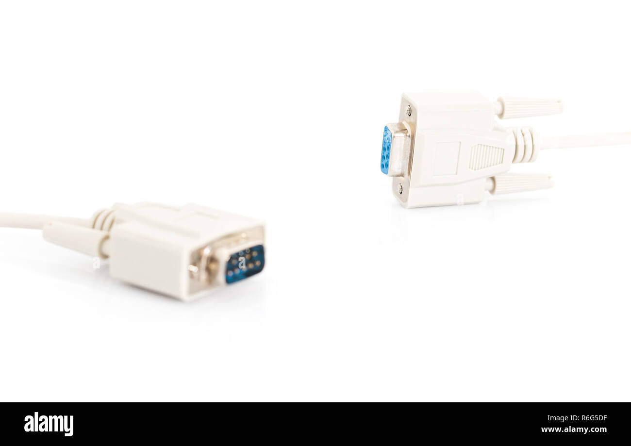 VGA input cable connector on white background Stock Photo - Alamy