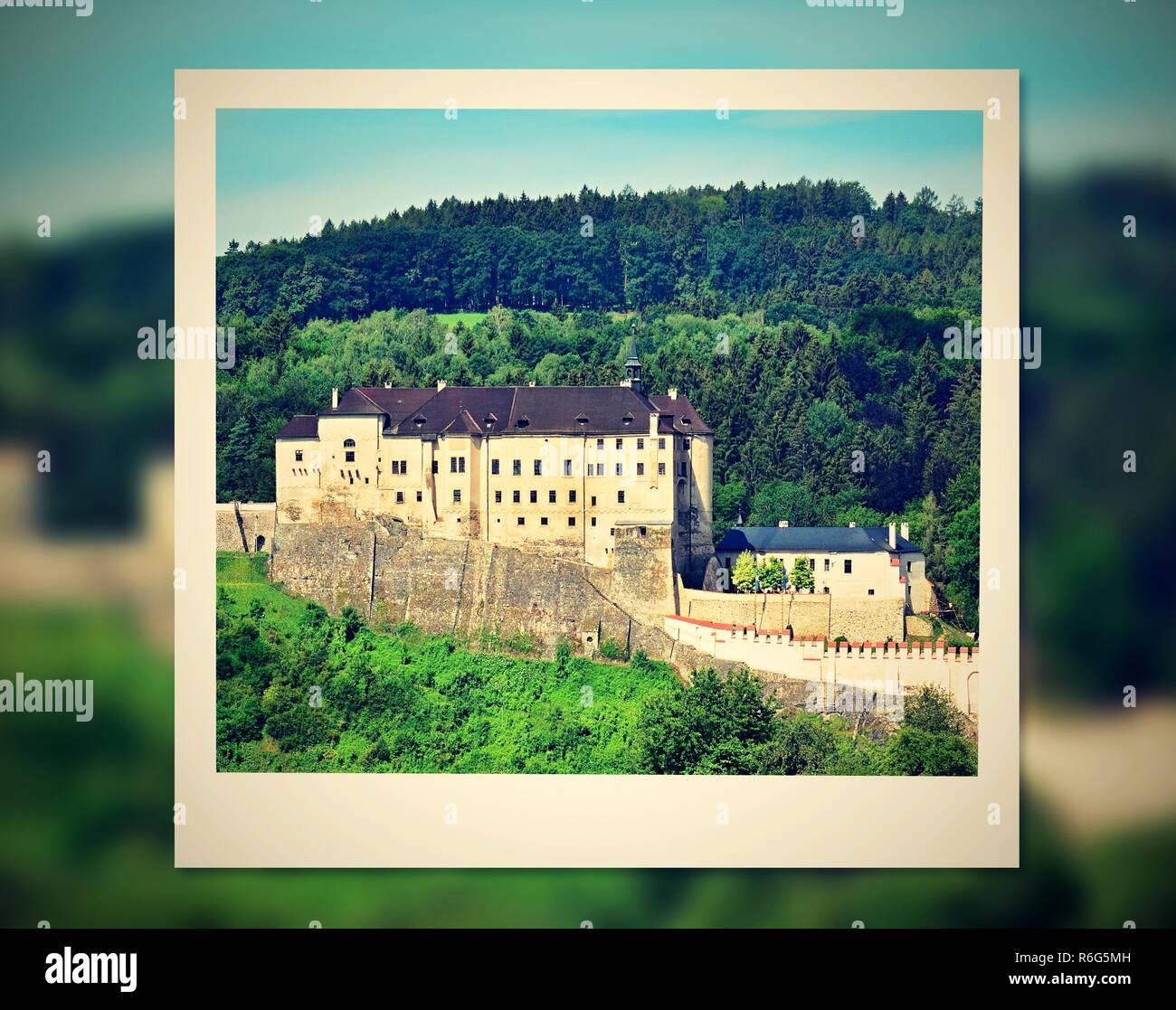 Photo frame with castle Stock Photo - Alamy