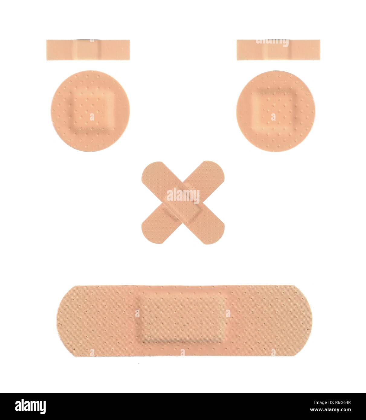 Funny Face with Various Strips of ADHESIVE BANDAGE PLASTER - Medical ...