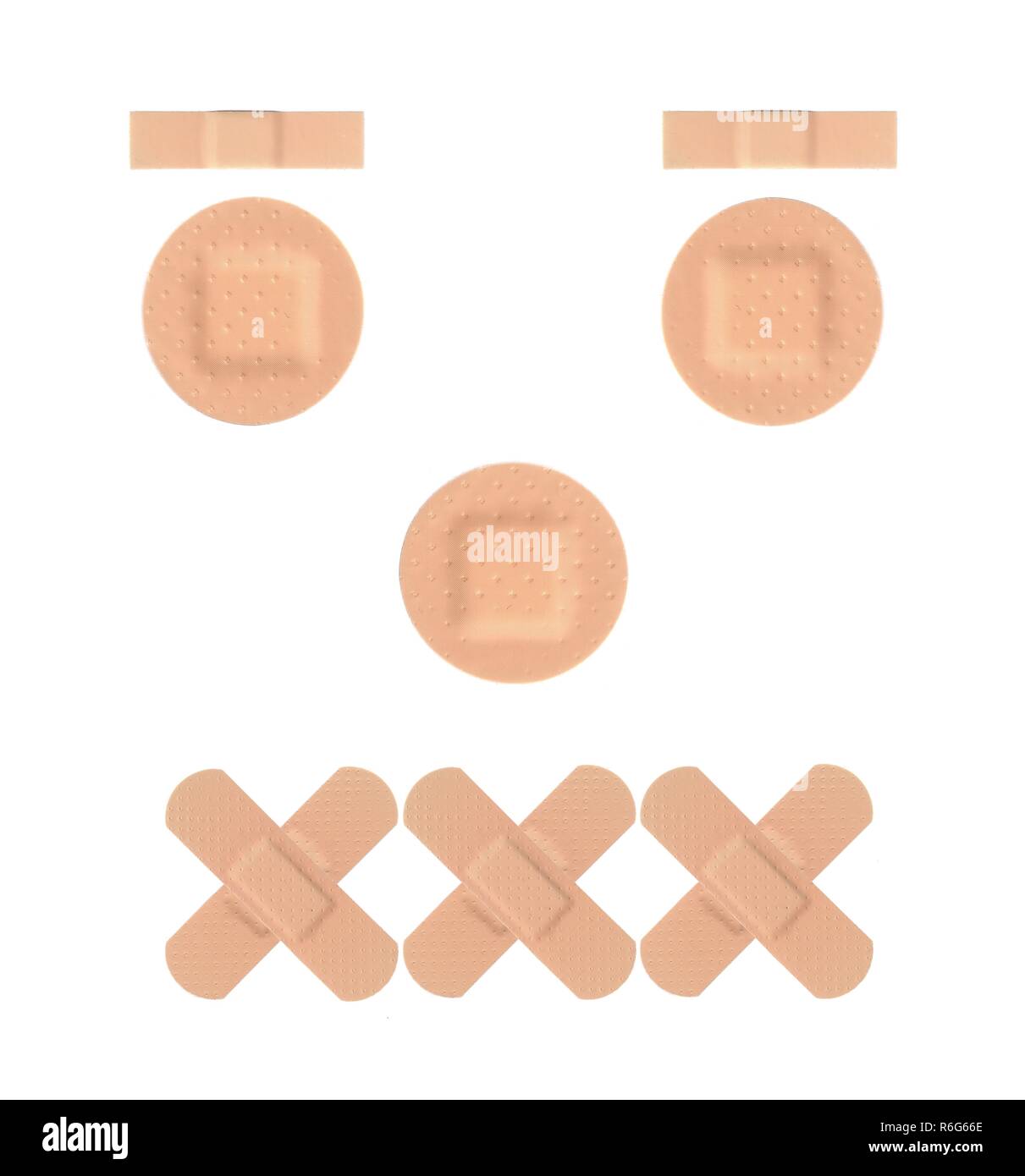 Funny Face with Various Strips of ADHESIVE BANDAGE PLASTER - Medical ...