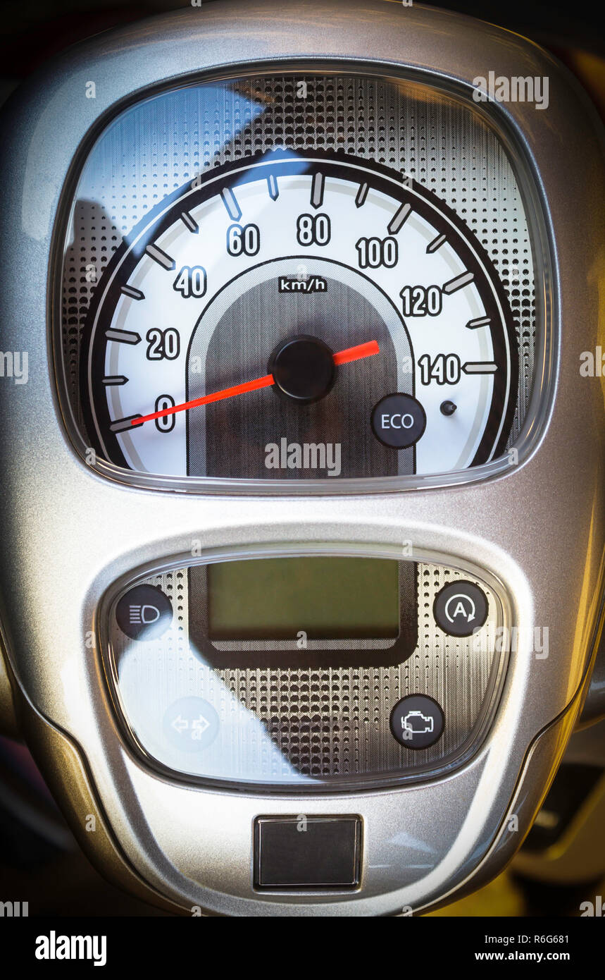 Dashboard and speedometer of a motorcycle Stock Photo - Alamy
