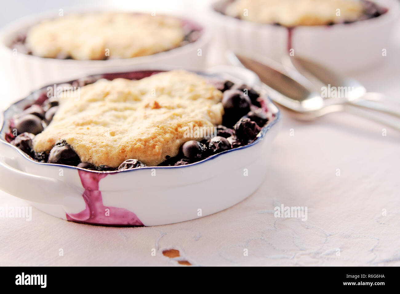 Individual blueberry cobblers Stock Photo - Alamy