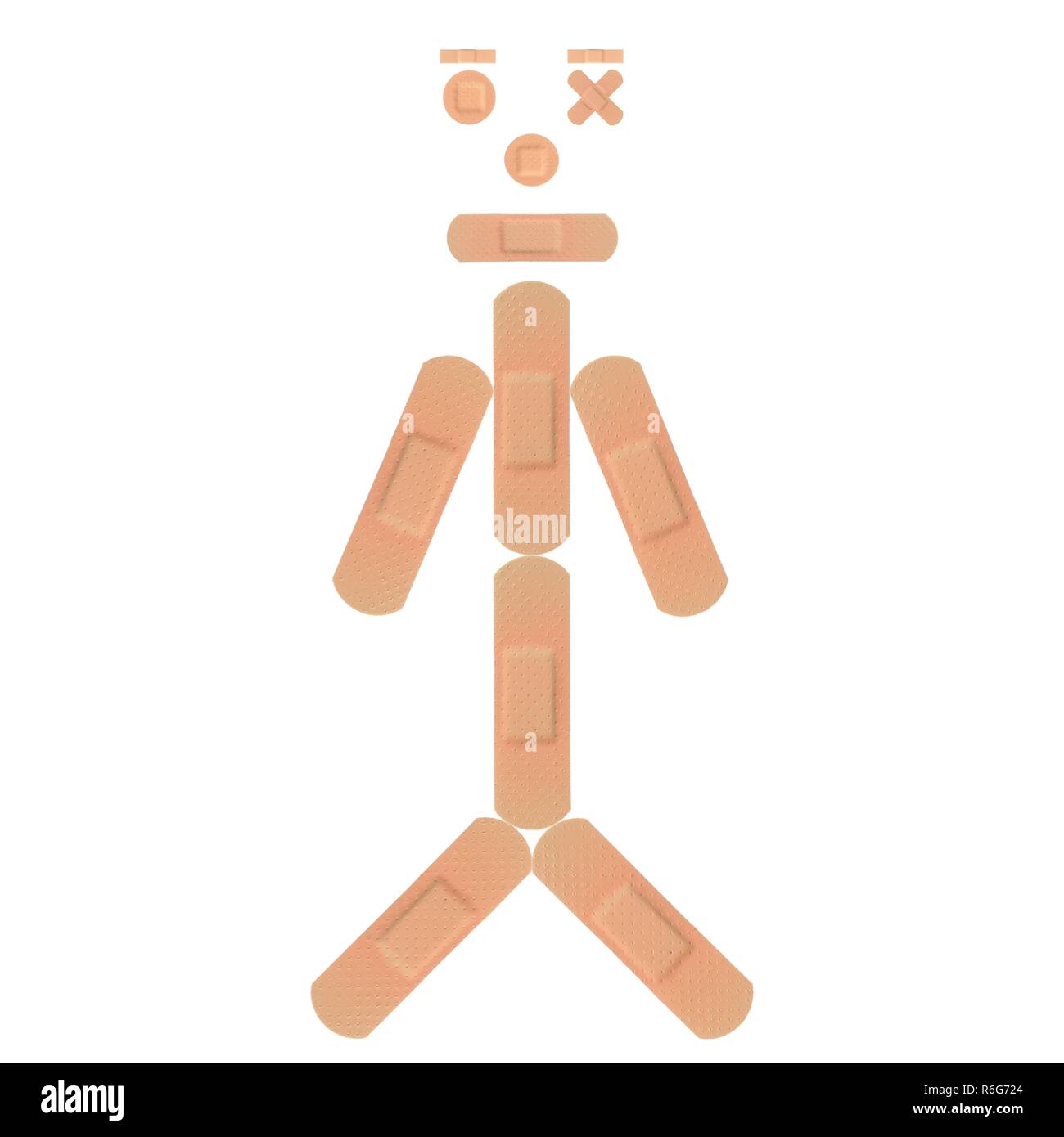 Funny Face with Various Strips of ADHESIVE BANDAGE PLASTER - Medical ...