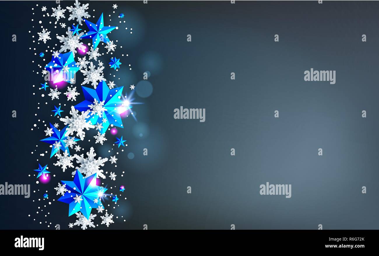 Realistic shine Banner with place for text template. Shine winter ...