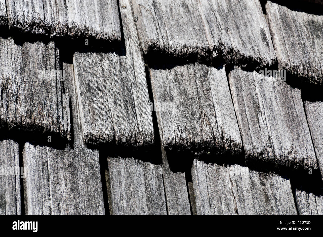 Cedar shingle background texture B&W Stock Photo - Alamy
