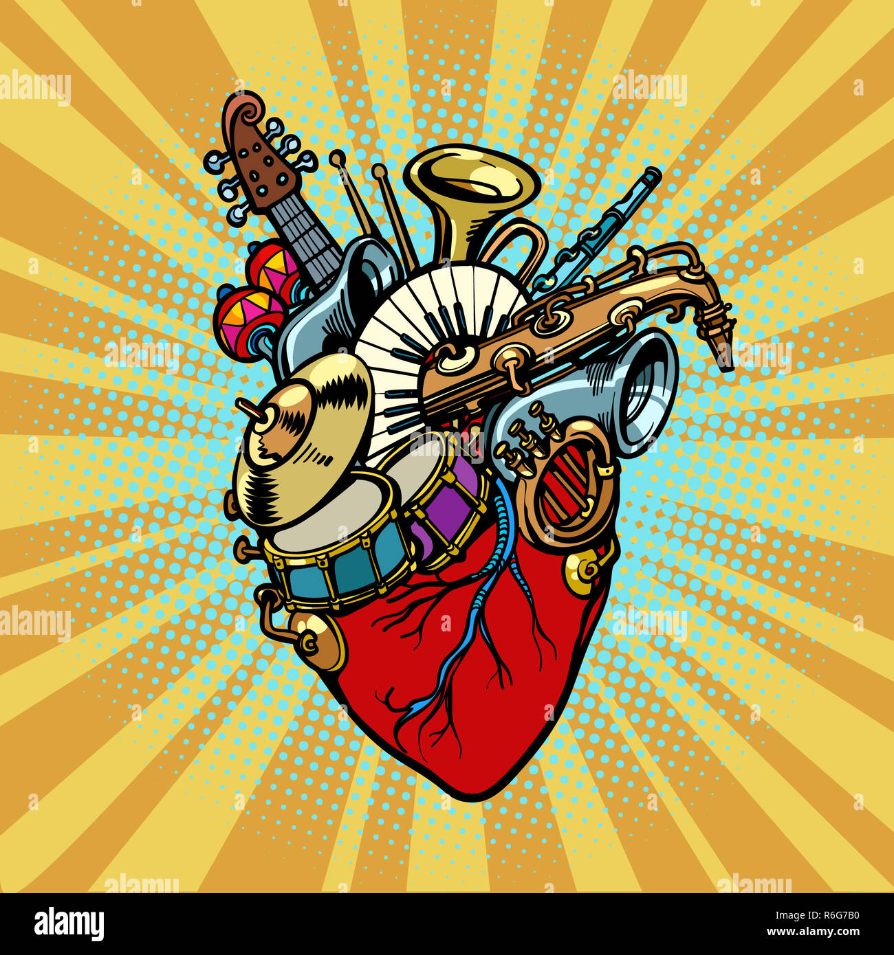 Music instruments drums guitar stage hi-res stock photography and ...