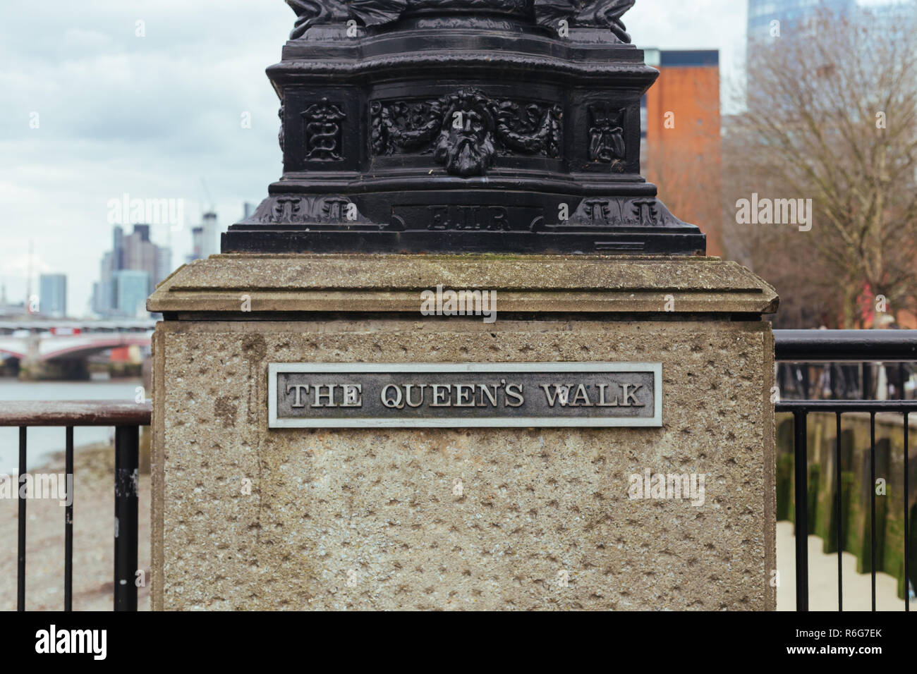 The queens walk is a promenade located on the southern hi-res stock ...