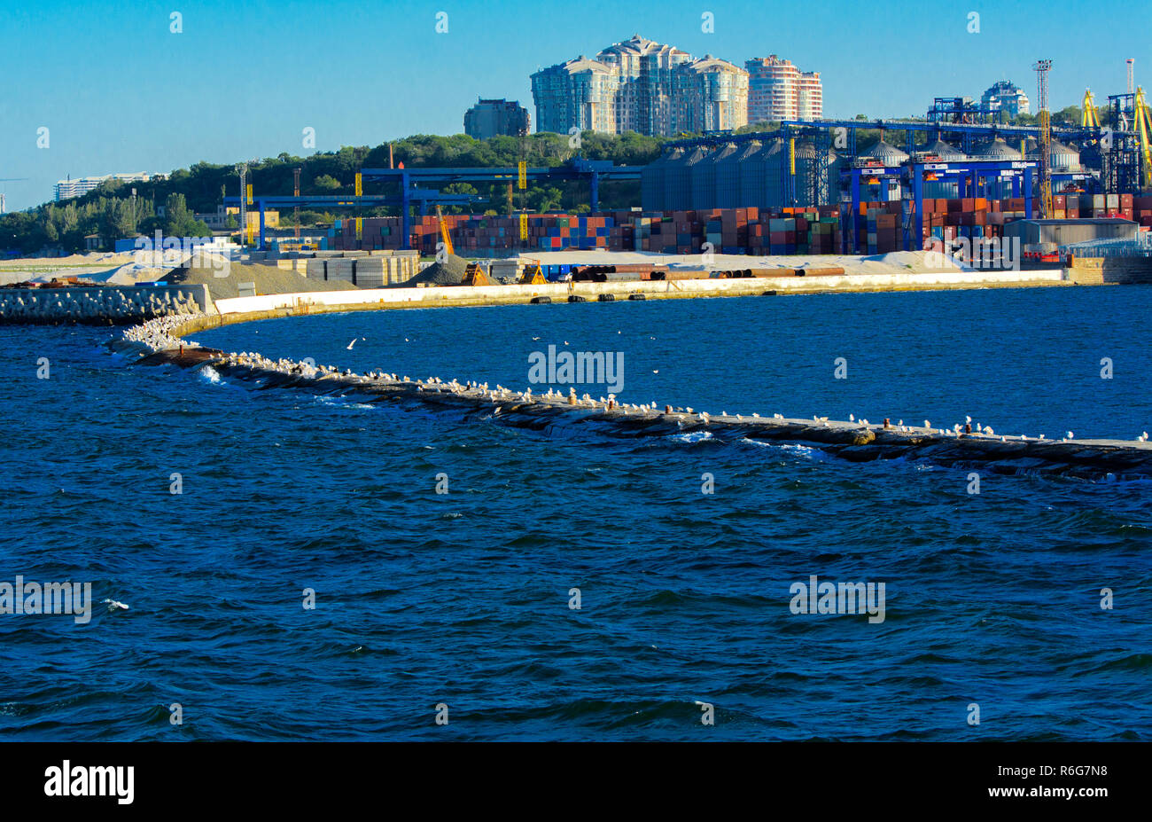 Odessa, Ukraine - August 08, 2018. Magnificent view from the sea on the ...