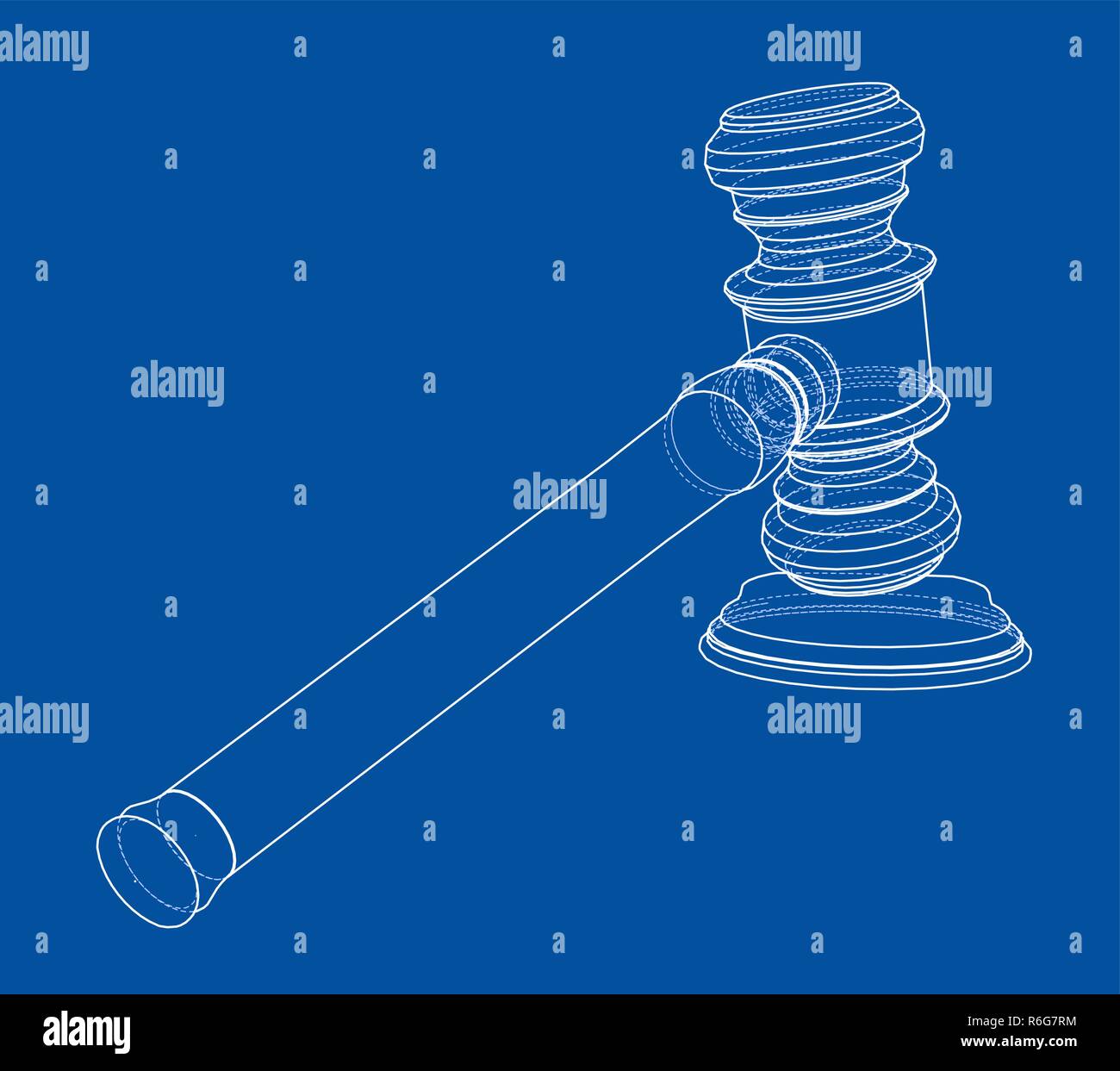 3D outline gavel. Vector rendering of 3d Stock Vector Image & Art - Alamy