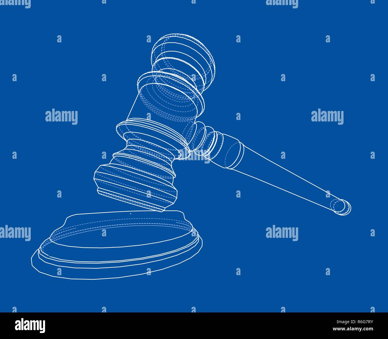 3D outline gavel. Vector rendering of 3d Stock Vector Image & Art - Alamy