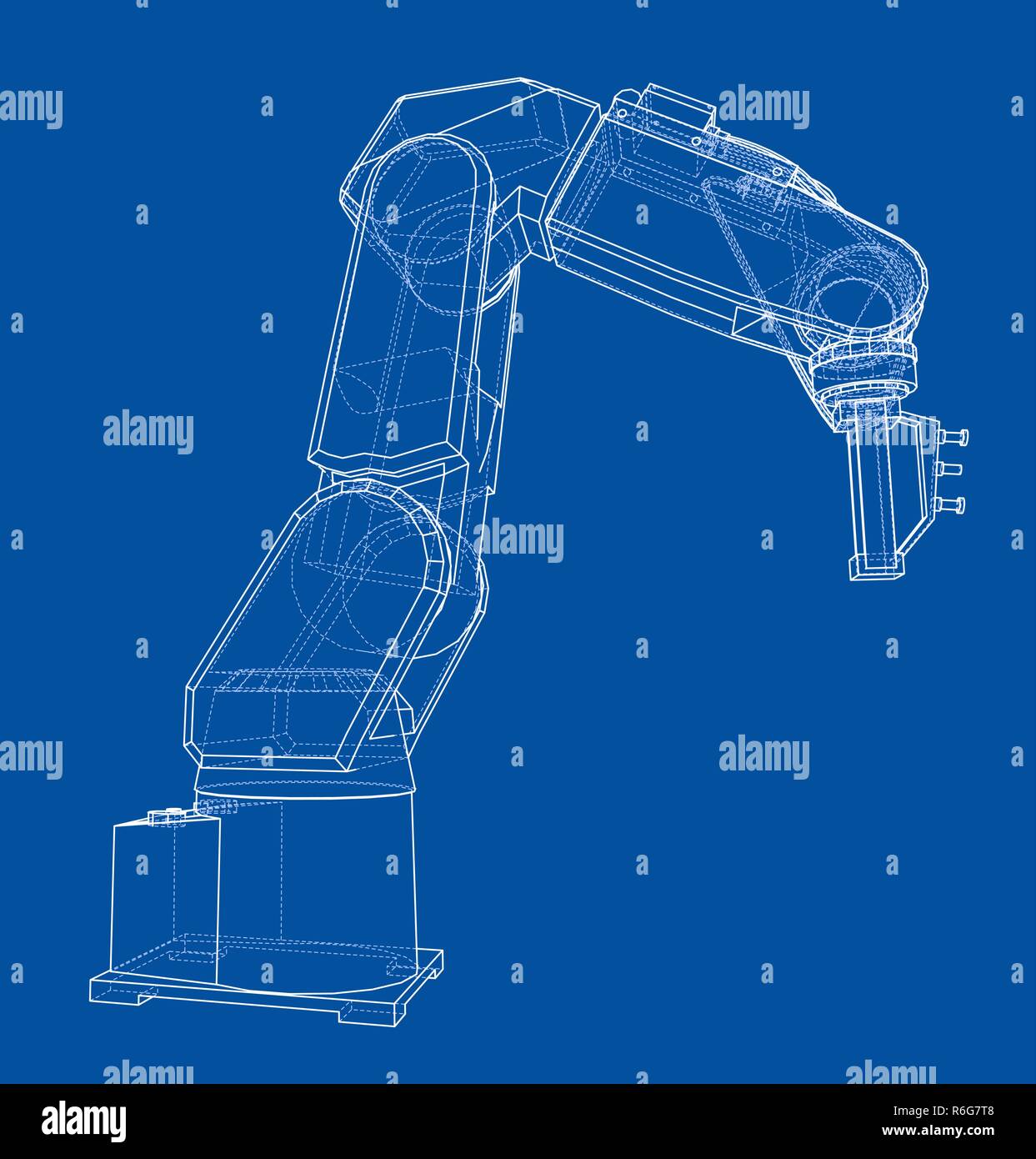 3D outline Robotic arm. Vector rendering of 3d Stock Vector Image & Art ...