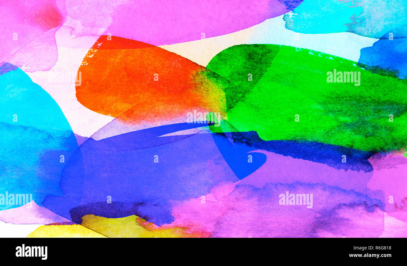watercolor colorful summer colors banner Stock Photo - Alamy