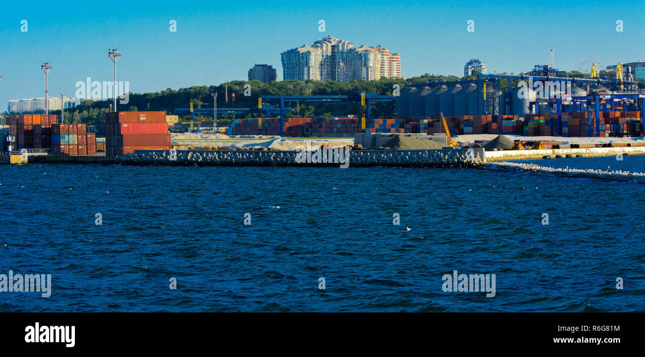 Odessa, Ukraine - August 08, 2018. Magnificent view from the sea on the ...