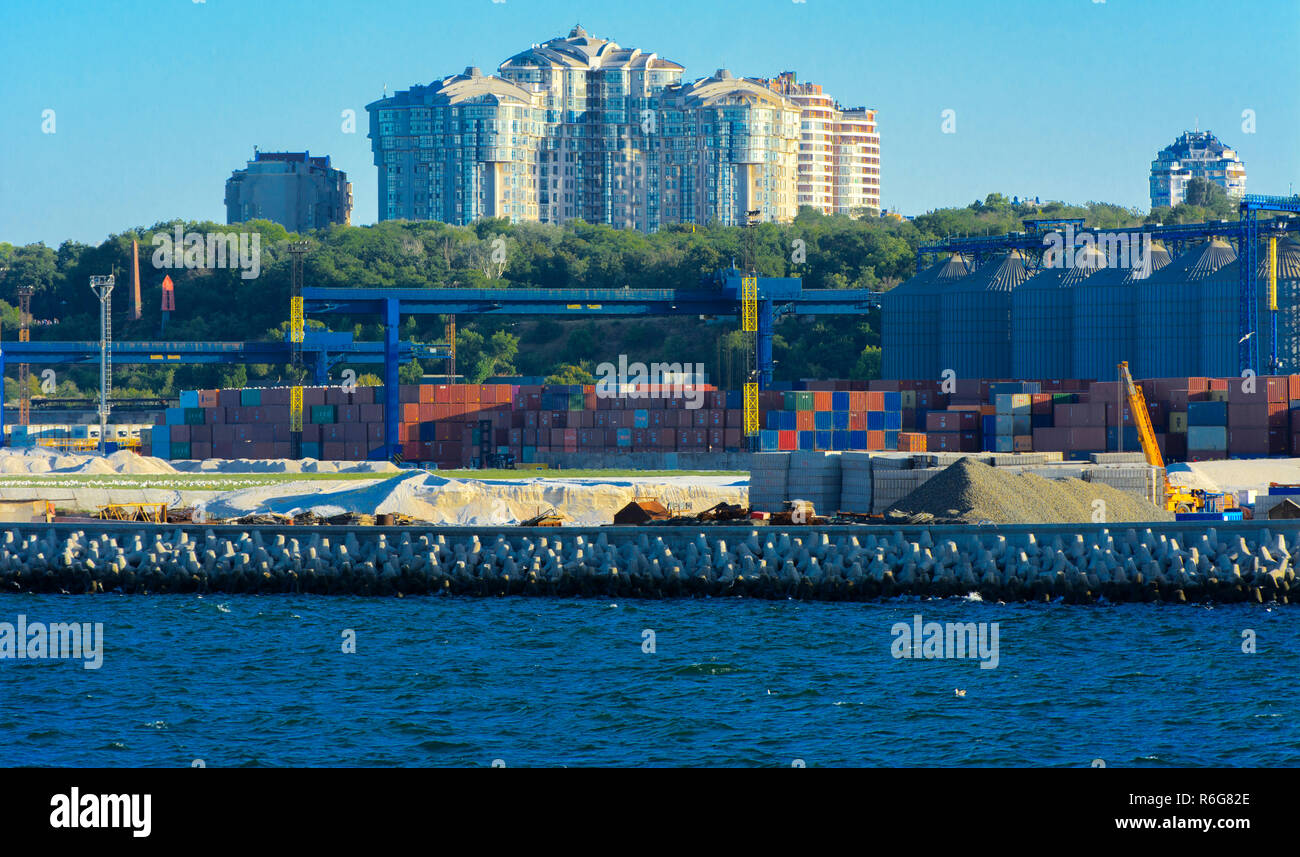Odessa, Ukraine - August 08, 2018. Magnificent view from the sea on the ...