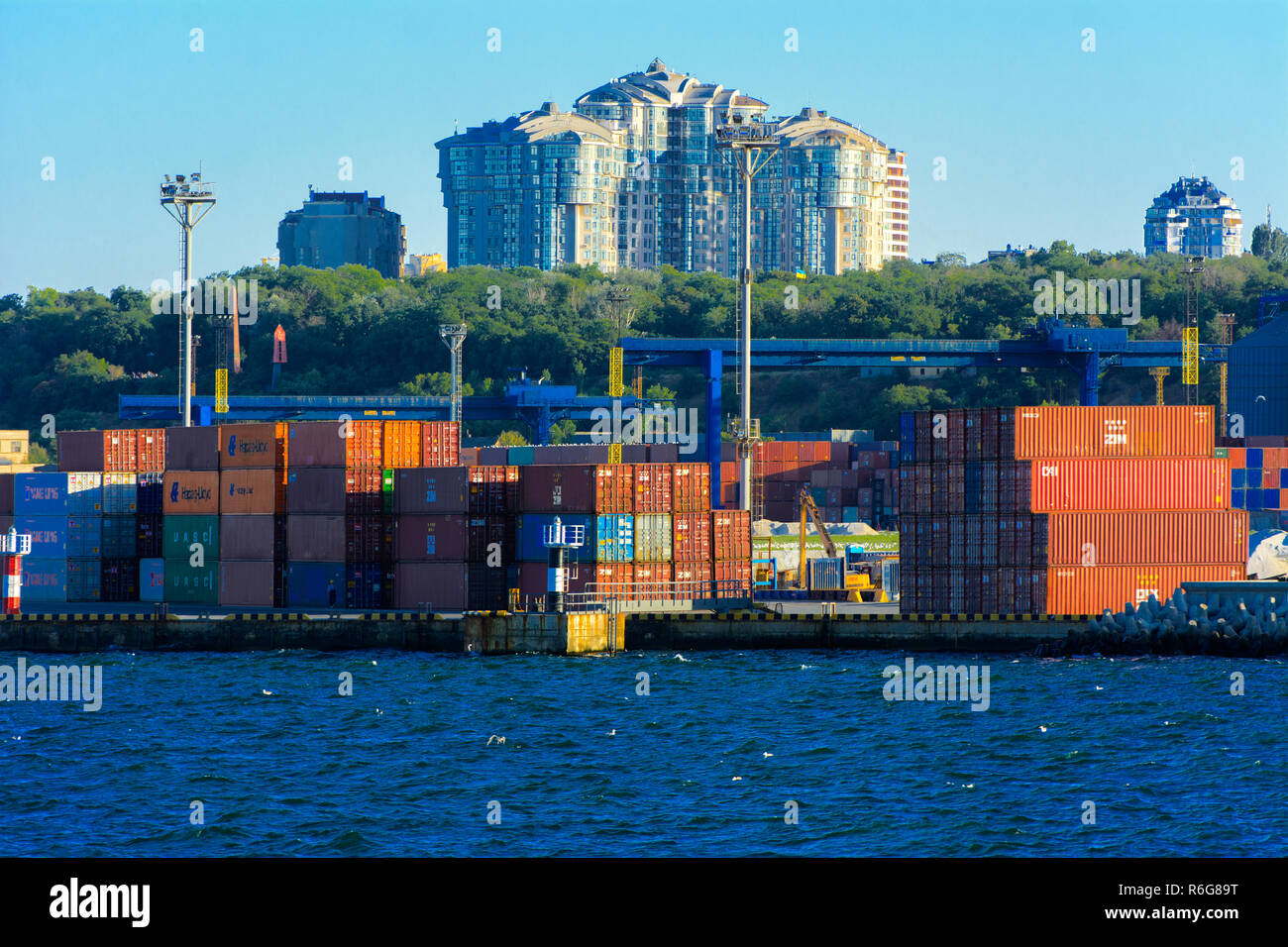 Odessa, Ukraine - August 08, 2018. Magnificent view from the sea on the ...