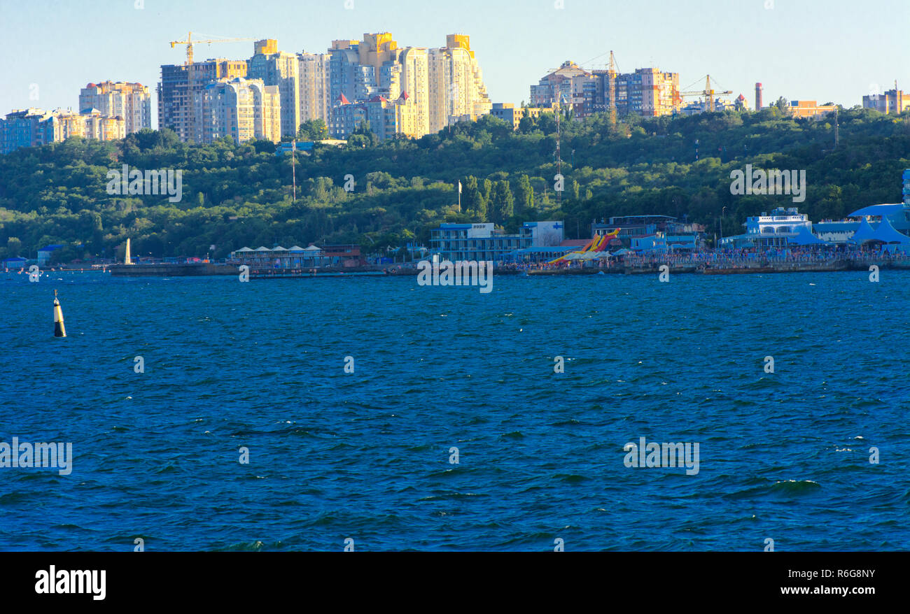 Odessa, Ukraine - August 08, 2018. Magnificent view from the sea on the ...
