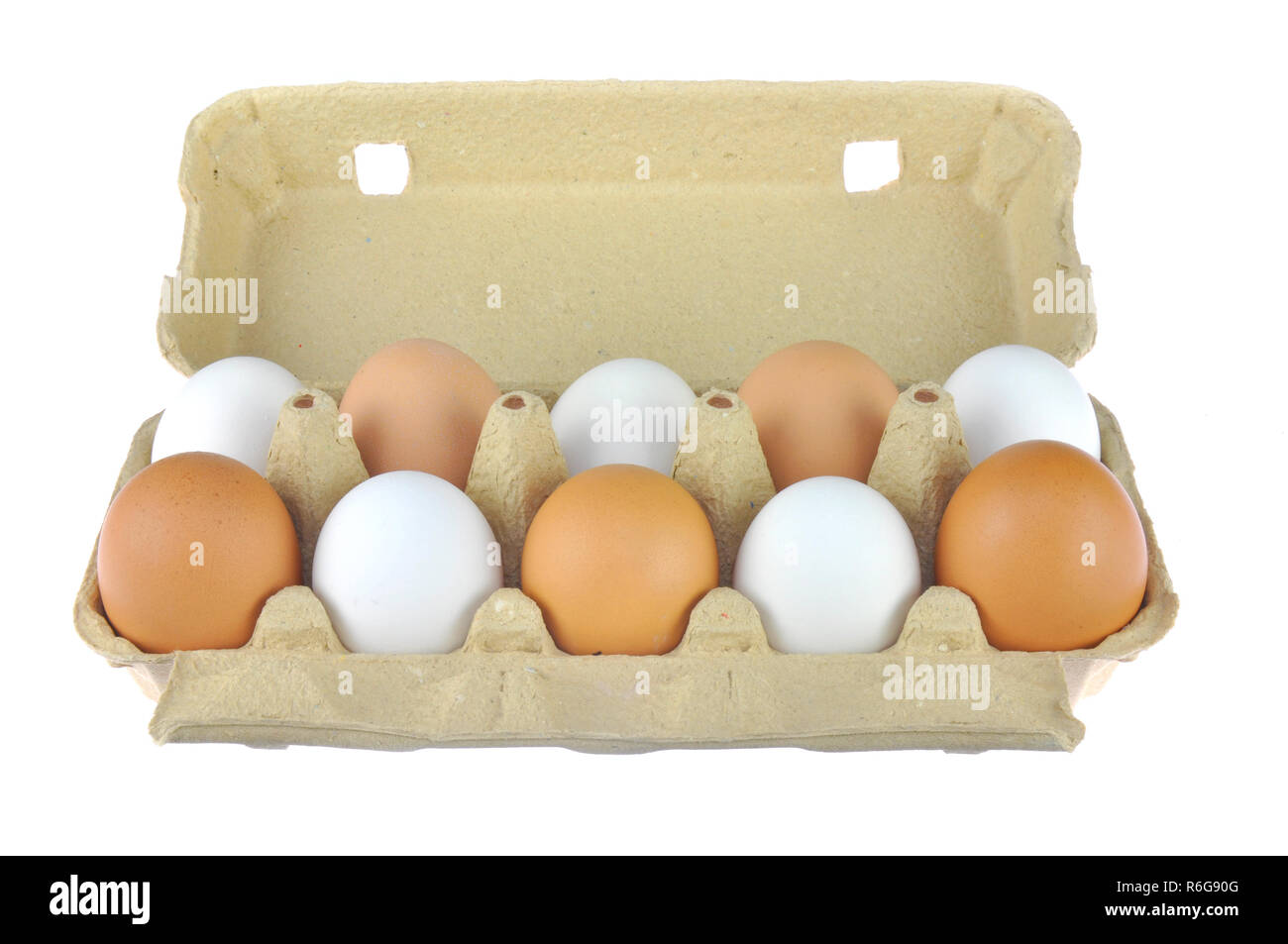 Eggs mix in paper carton Stock Photo - Alamy
