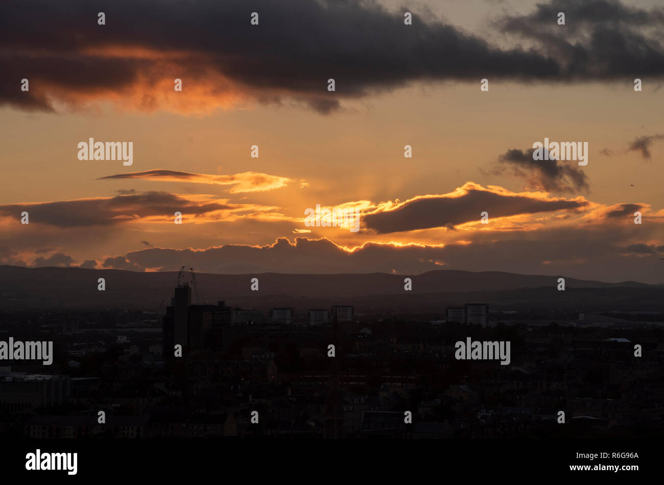 Colourful sunset sky in Glasgow, Scotland Stock Photo - Alamy