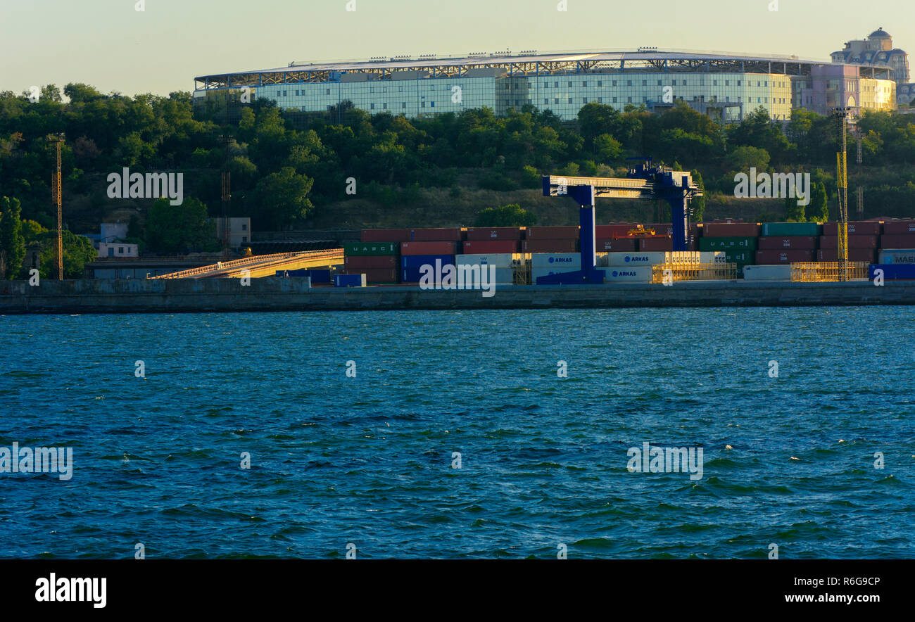 Odessa, Ukraine - August 08, 2018. Magnificent view from the sea on the ...