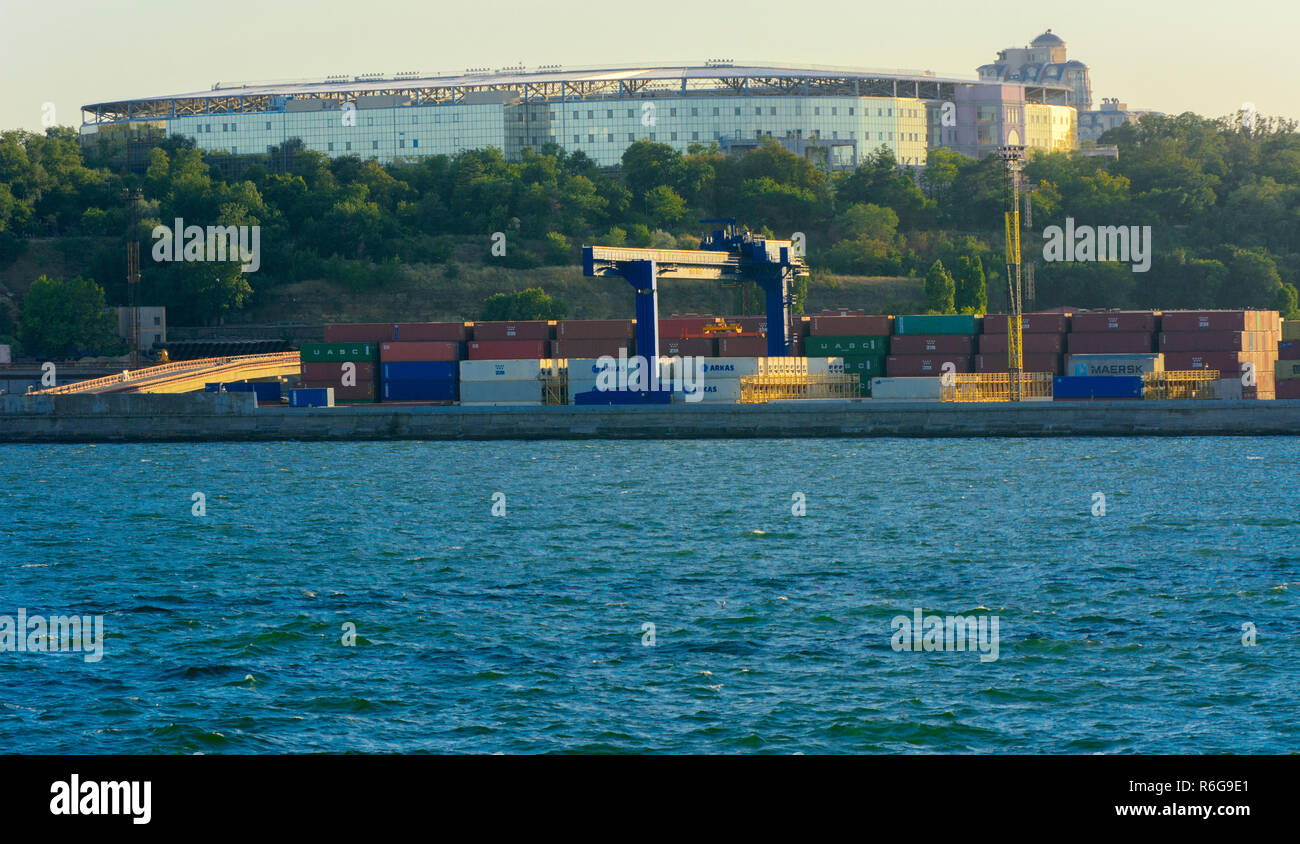 Odessa, Ukraine - August 08, 2018. Magnificent view from the sea on the ...