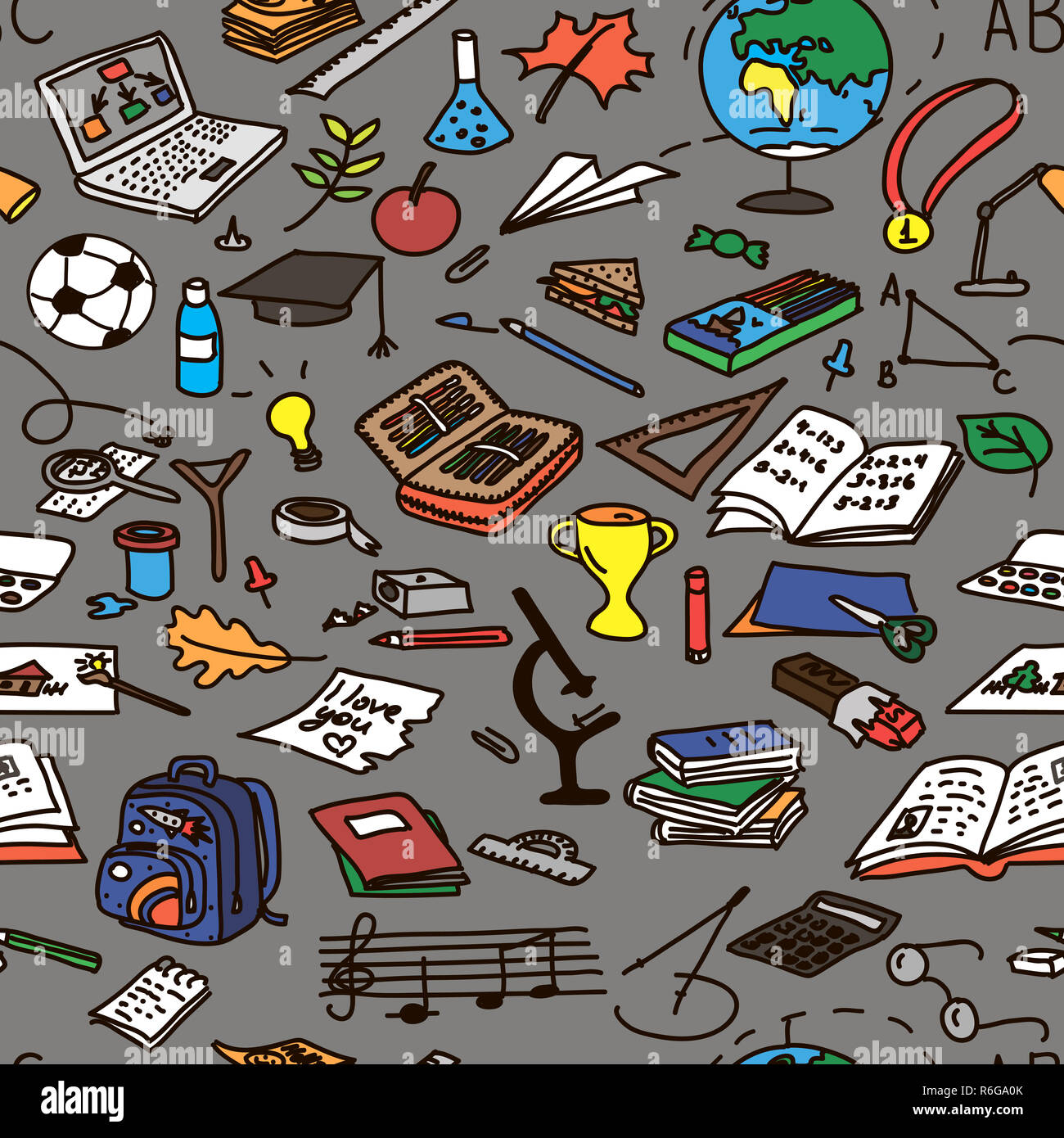 set back to school. educational objects Stock Photo - Alamy