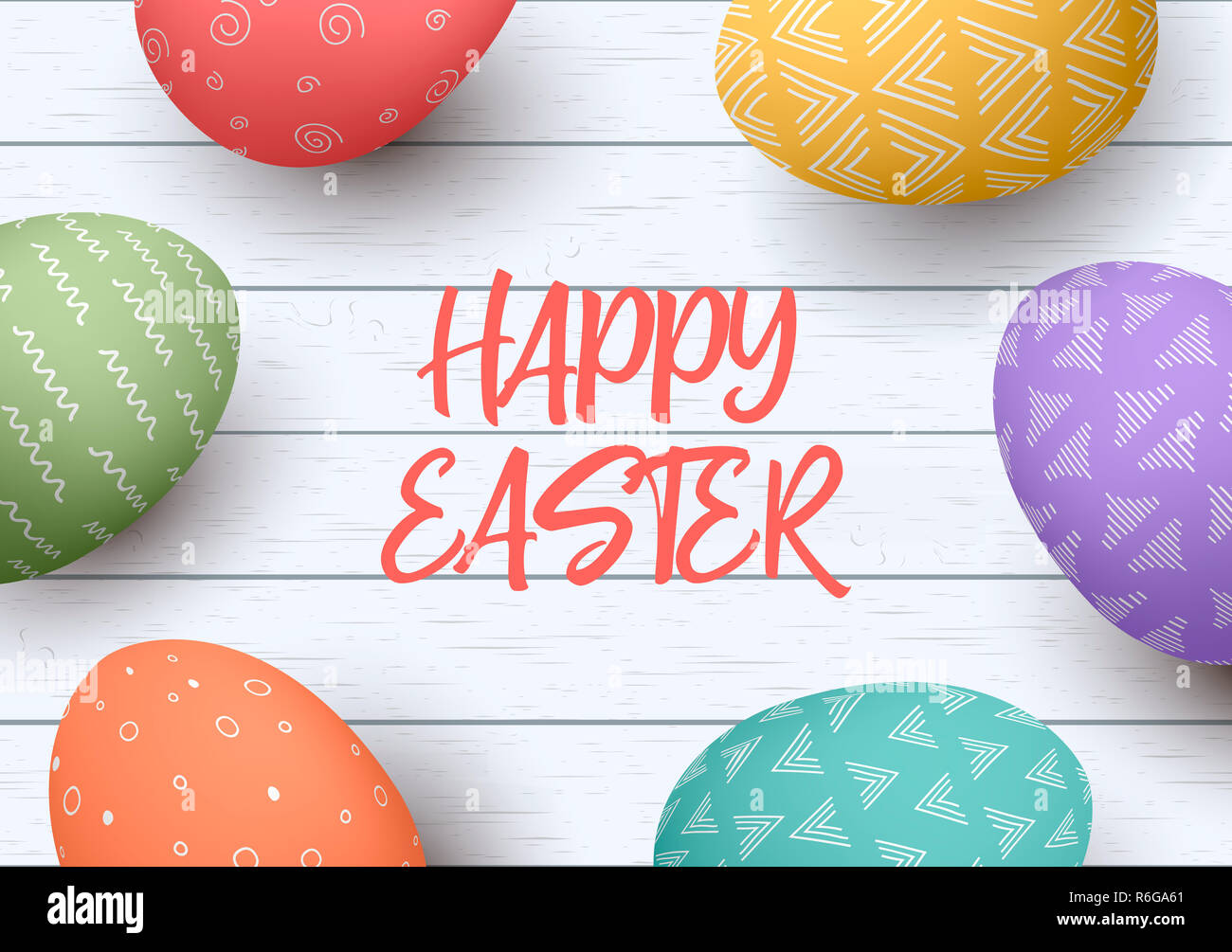 Happy Easter reel. Easter colorful eggs in circle with different simple ...