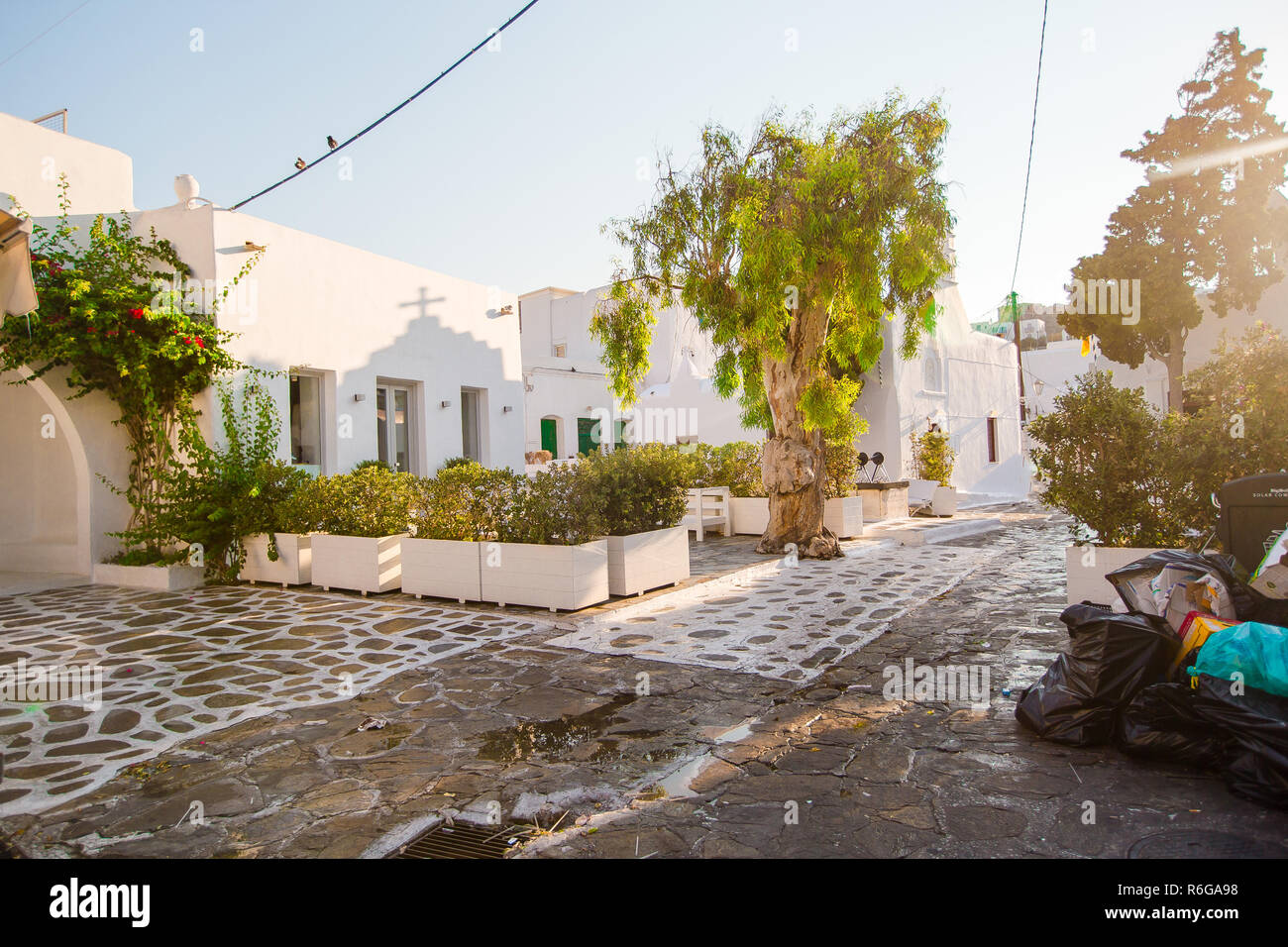 Traditional greek village. Streets and houses Stock Photo - Alamy