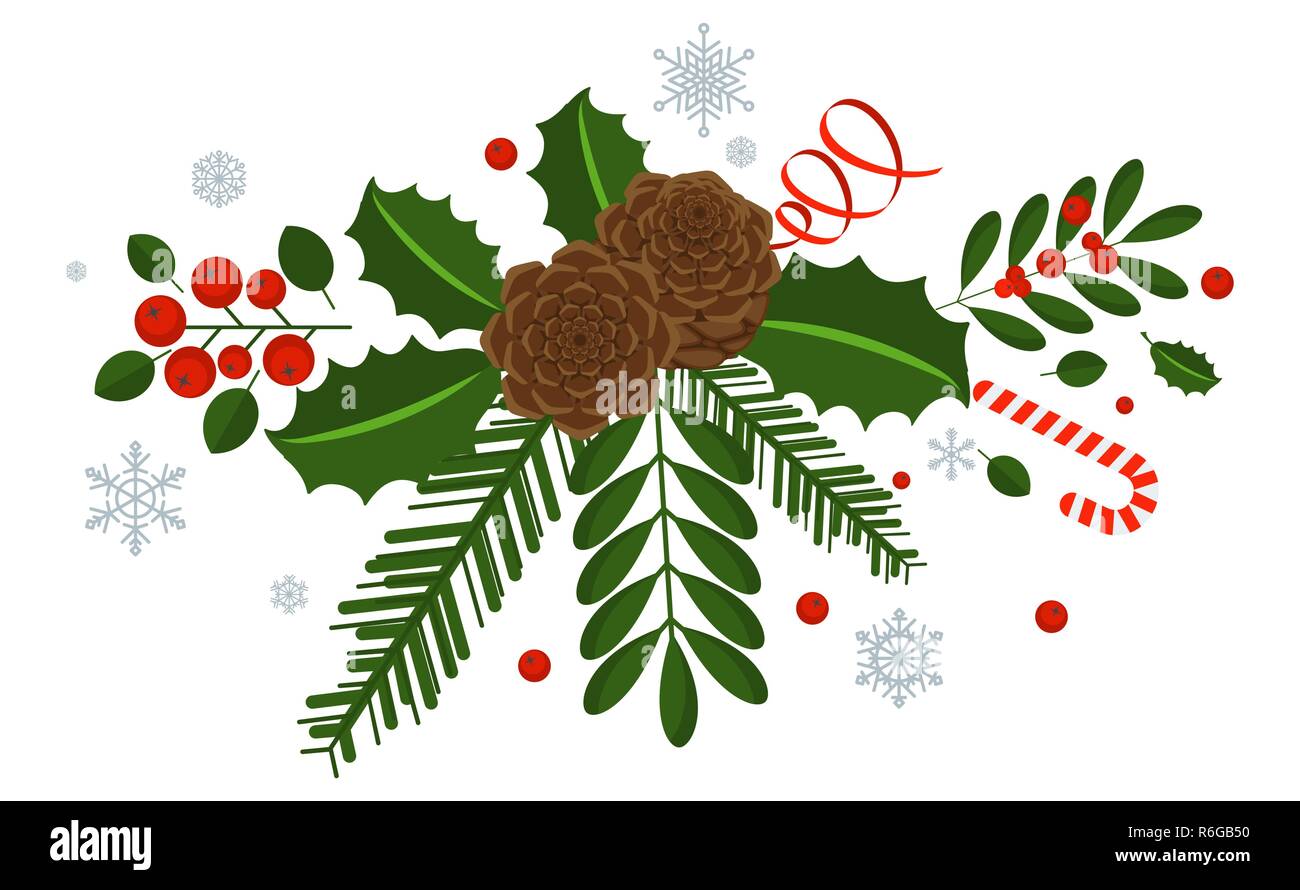 Holly leaf branch clipart Stock Vector Images - Alamy