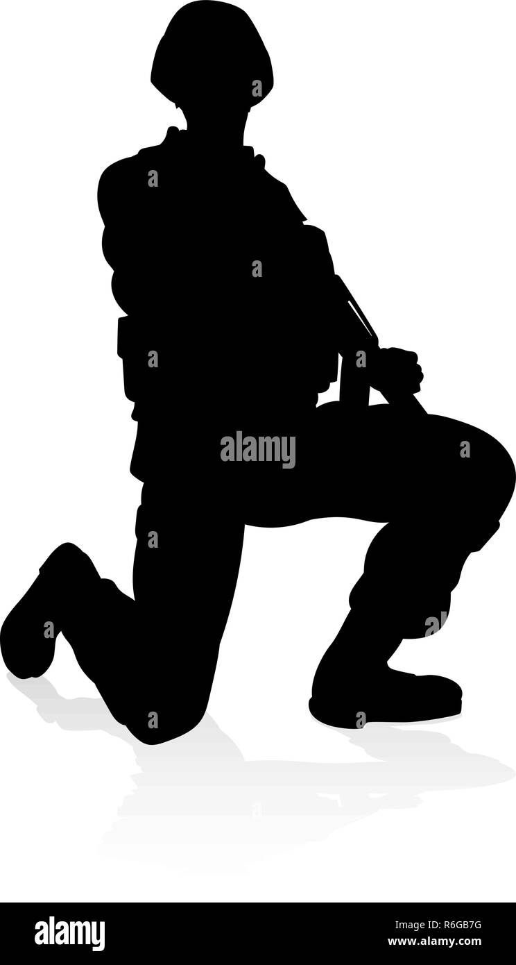 Soldier Detailed Silhouette Stock Vector Image & Art - Alamy